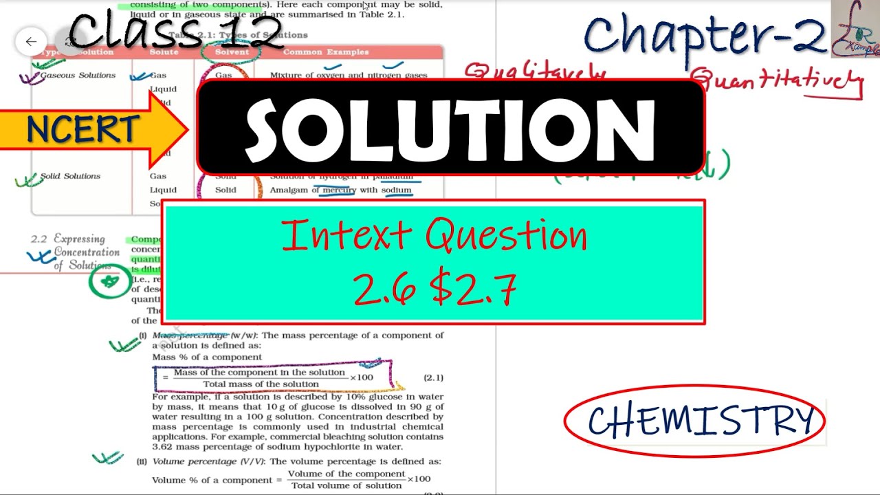 12th Chemistry Ch-2||NCERT Intext Questions Page 43||Solutions||fOR ...