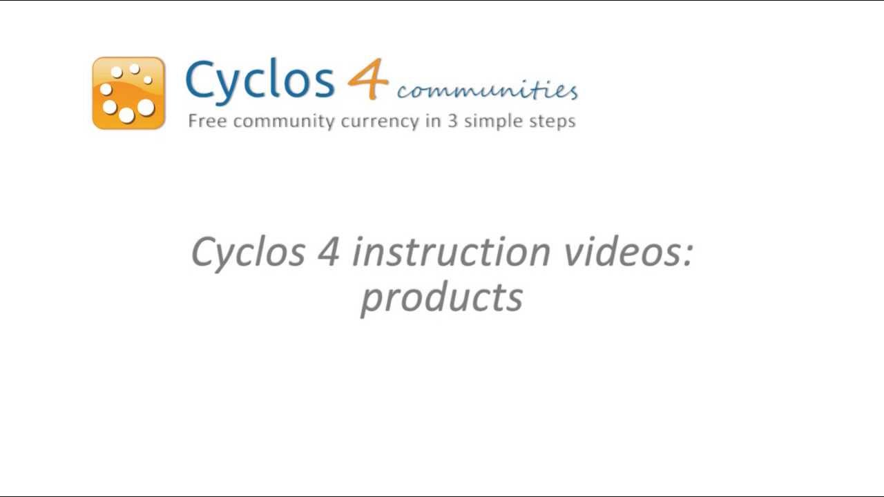 Cyclos 4 instructions - 4. Products - YouTube