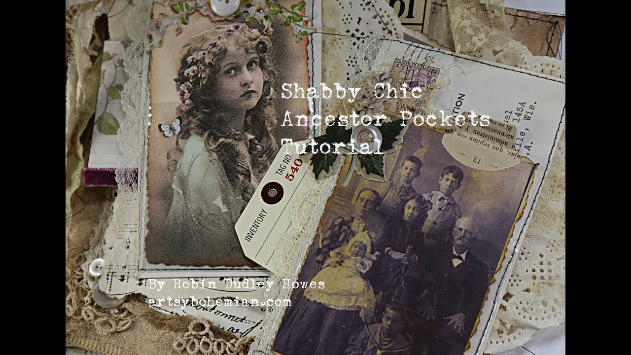 Shabby Chic Tutorial: Ancestors Junk Journal Page - YouTube