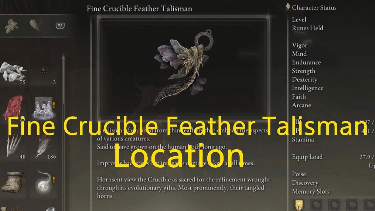 ELDEN RING dlc - Fine Crucible Feather Talisman location - YouTube