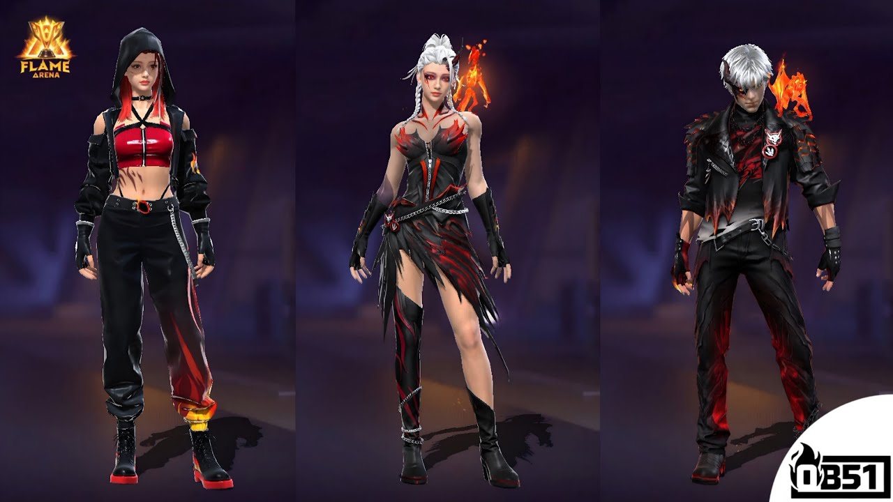 FLAME ARENA ALL BUNDLES [#OB51] | FREE FIRE MAX - YouTube