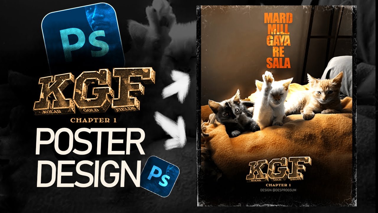 K.G.F: Chapter 1 Alternative Poster design Using PHOTOSHOP! - YouTube