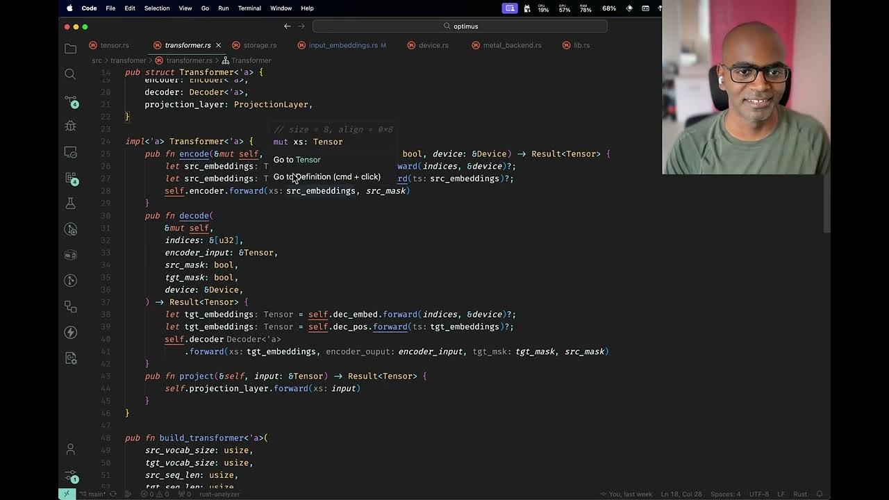 Implementing a transformer with candle + Rust - (Part 9, the full transformer) - YouTube