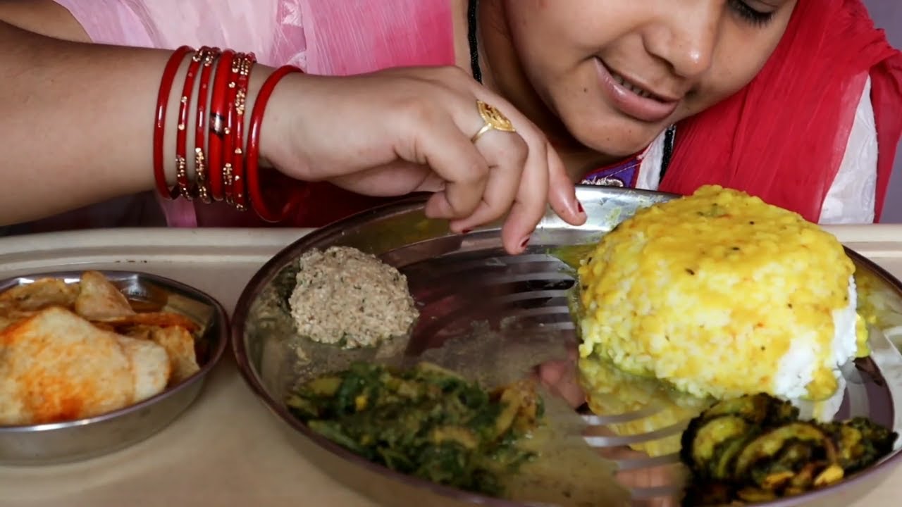 Eating Rice With Healthy Indian Food | Eating Show | - YouTube