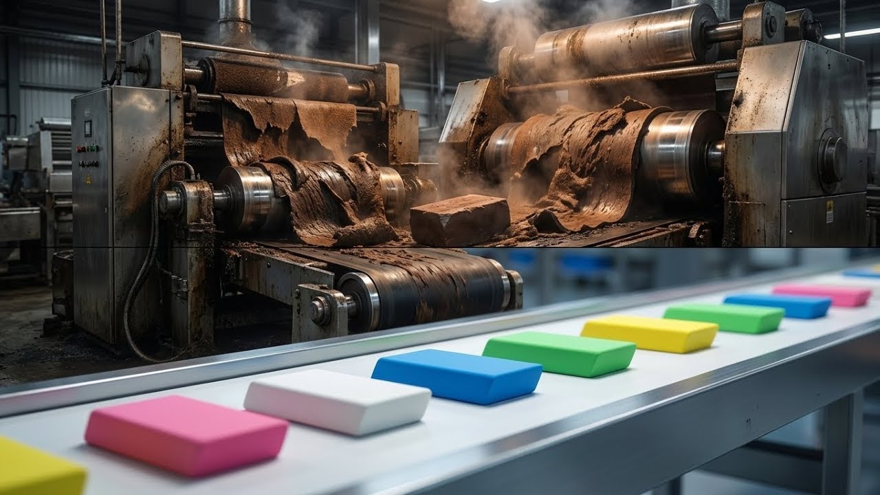 Inside a Modern Eraser Factory | How Rubber Erasers Are Made Step by ...