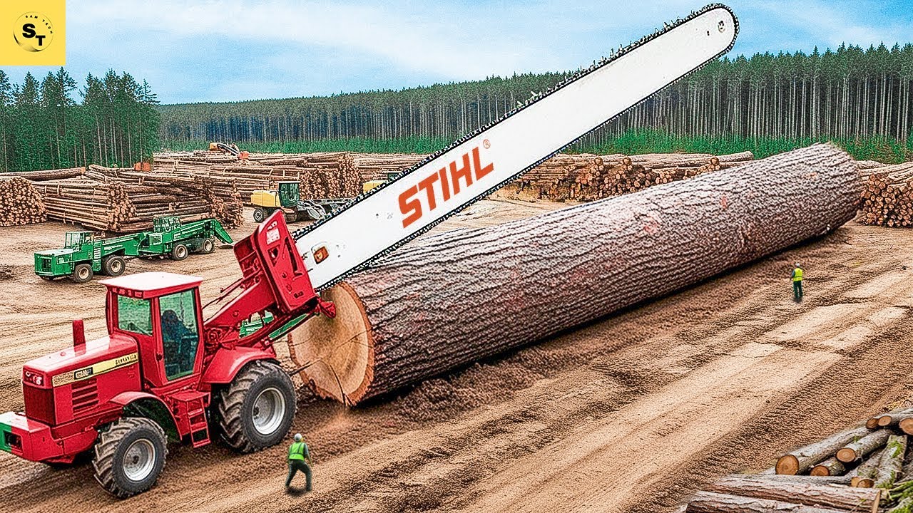 Extreme Dangerous Fastest Big Chainsaw Cutting Tree Machines | Monster ...