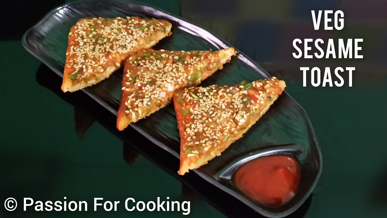 Veg Sesame Toast | crispy fried bread topped with potato mixture and ...