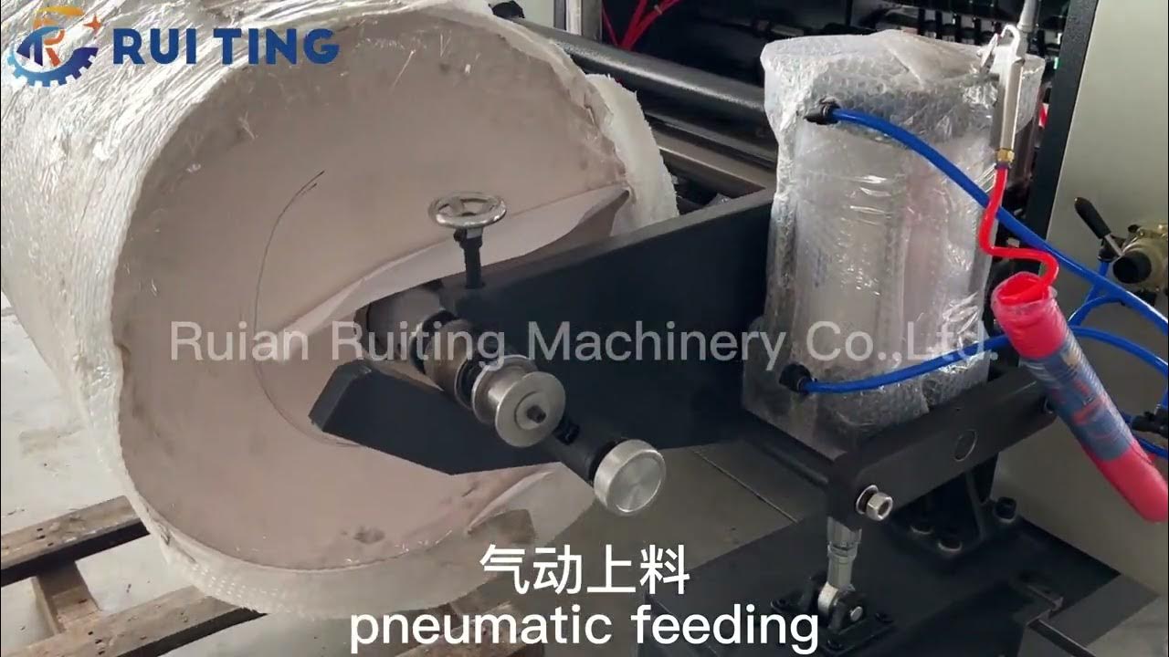 ATM register paper thermal paper slitting machine with auto core loading web guide - YouTube