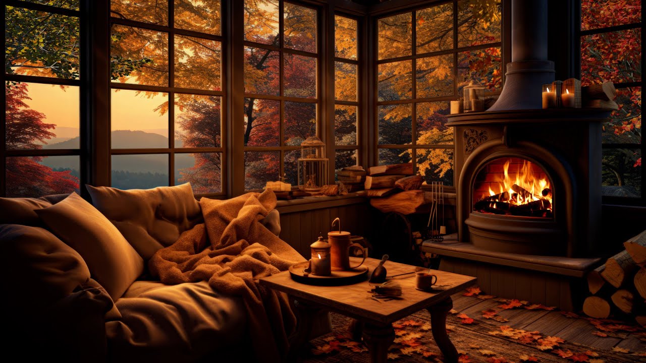 Cozy Ambience With Fire Sounds And Nature Sounds to Relaxing, Deep ...