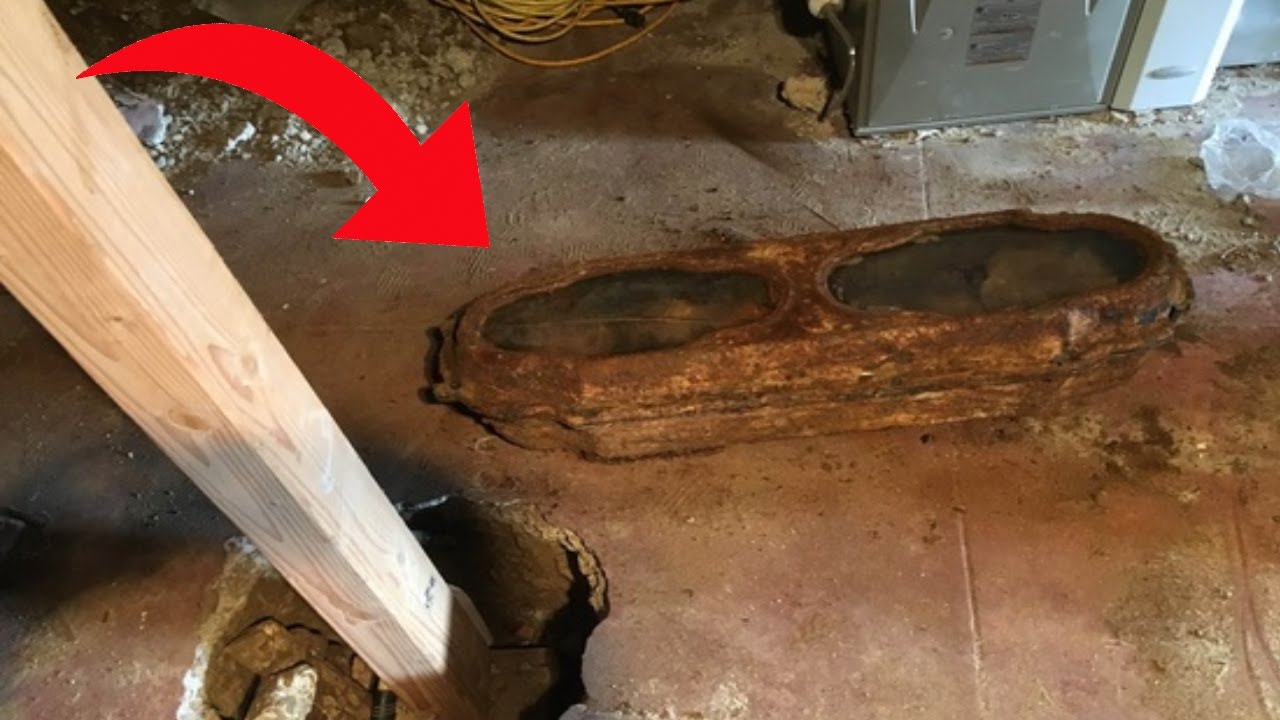 They found a creepy ancient casket buried in their basement! - YouTube