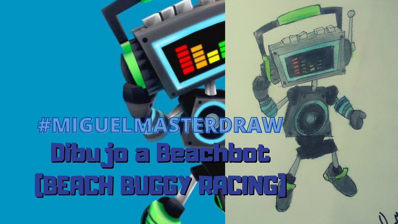Dibujo a ¨Beachbot¨ (Beach Buggy Racing 🤖) - YouTube