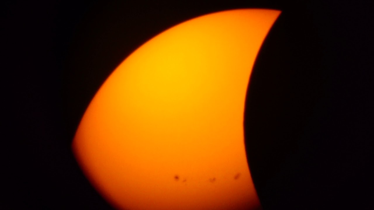solar eclipse with telescope - YouTube