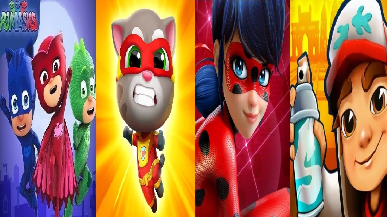 Talking Tom Hero Dash VS Miraculous Ladybug & Cat Noir VS PJ Masks ...