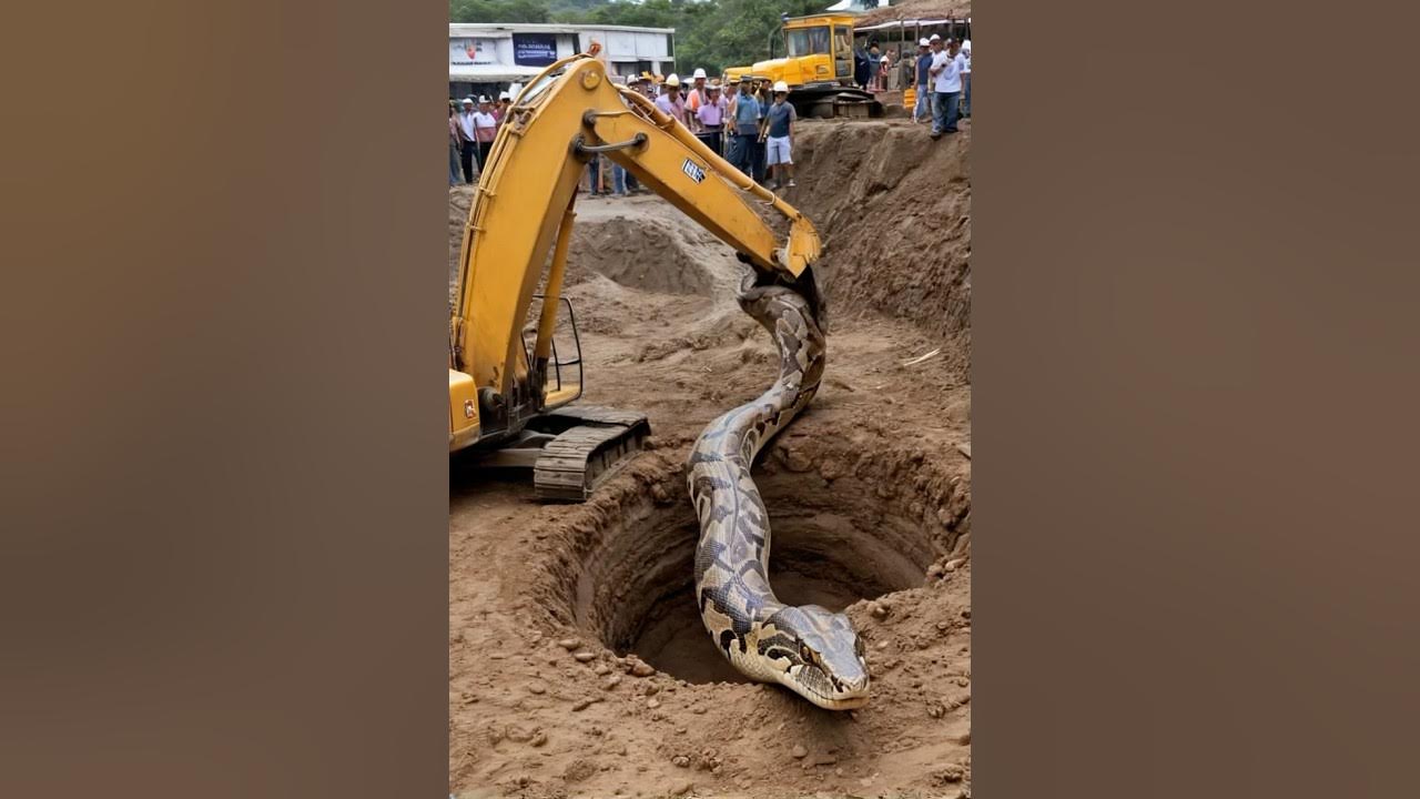 A very big snake is found on the ground. #pythonencounter # ...