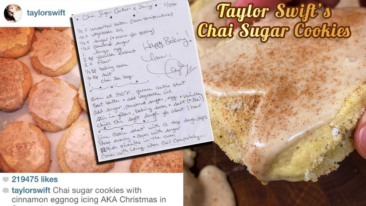 Trying Taylor Swift's CHAI SUGAR COOKIES Recipe! From Taylor Swift's ...