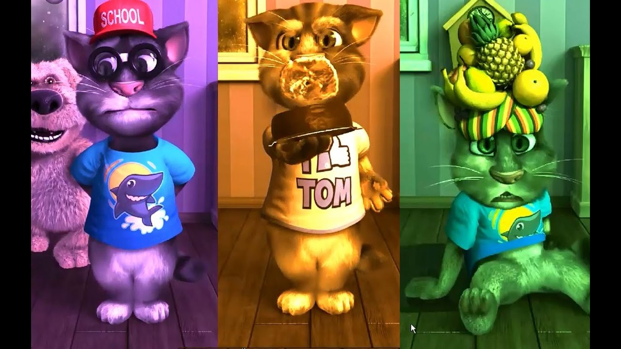 Talking Tom Cat | Popular Tom Hat Colors Reaction Compilation - YouTube