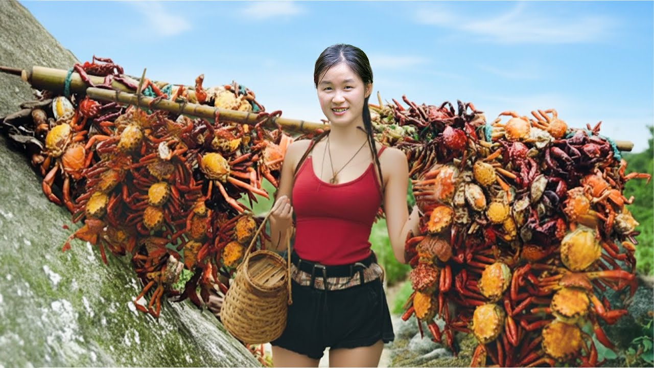 100 Days Harvest Many Crabs Giant the Stream to Sell Country Market ...
