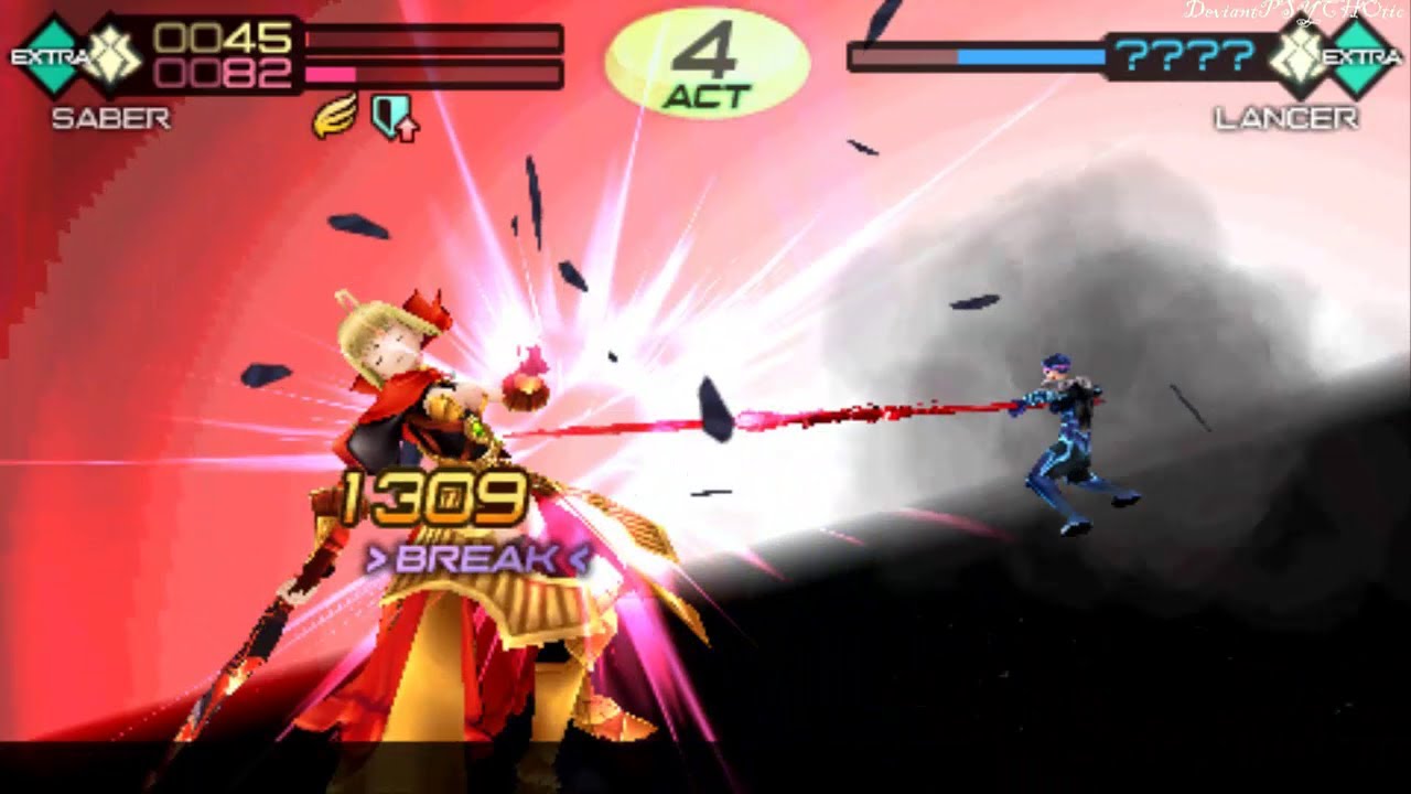 Fate EXTRA CCC (Saber)★Ch 7 part 10~ Saber Vs Lancer ★Lets Play PSP ...