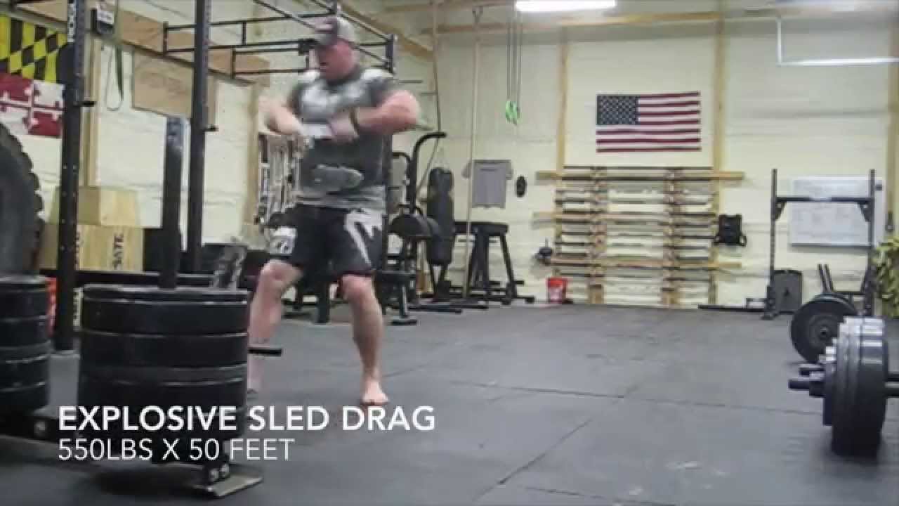 550lb & 620lb Explosive Sled Drag:Row - YouTube