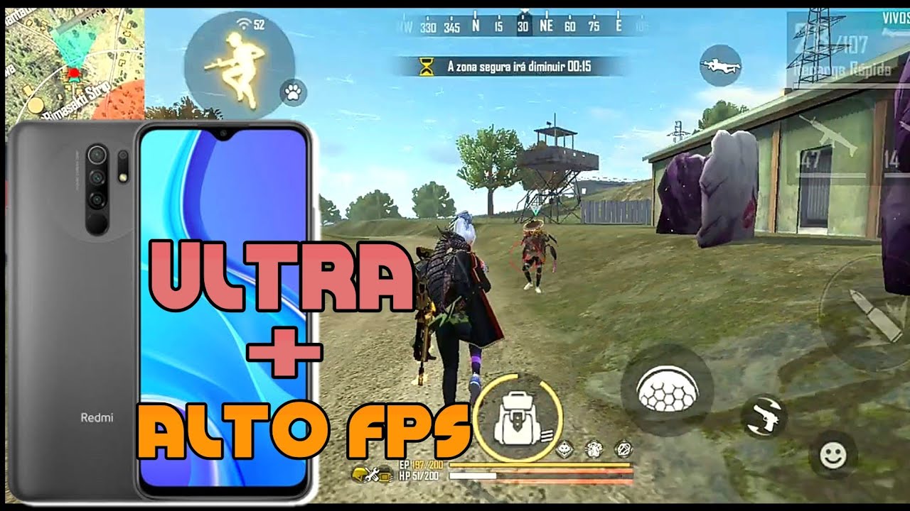 Testing Free Fire at ultra + High Fps on redmi 9 (ranked match) 🇧🇷♥️ ...