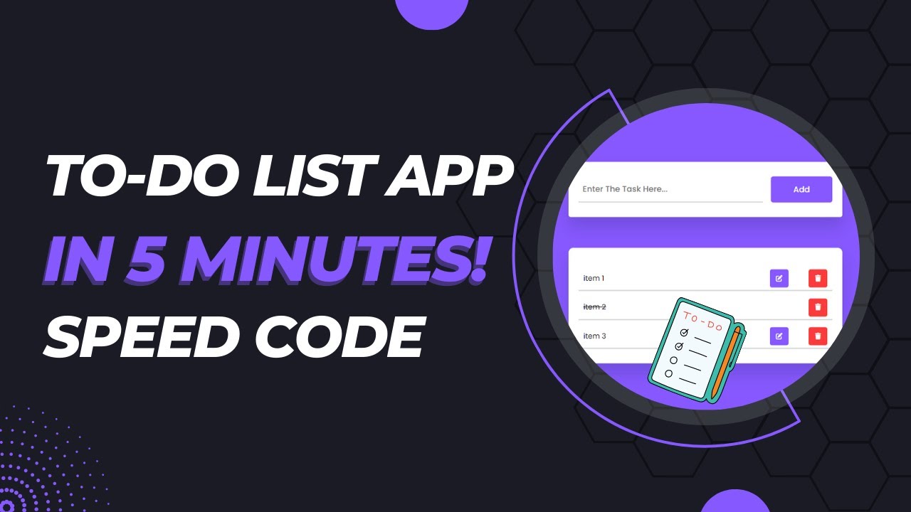 Speed code a TO-DO list Web App in 5 minutes! - YouTube