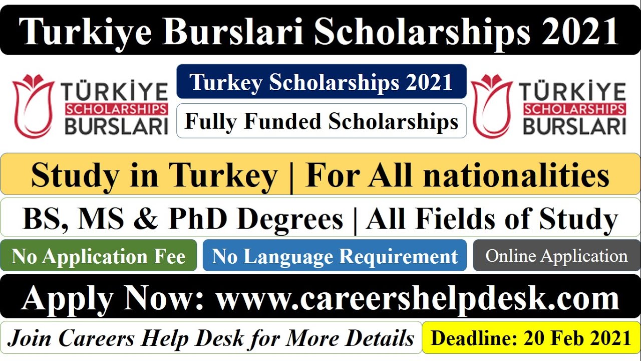 Turkiye Burslari 2021 | Turkey Scholarships 2021 | BS/MS/PhD | Fully ...