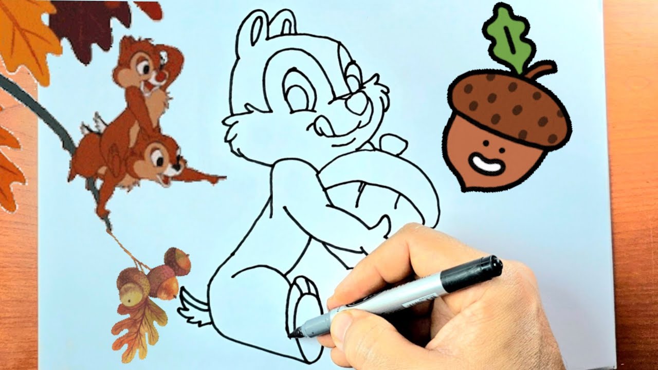 How To Draw Chip - Chip and Dale Drawing Step by Step - YouTube