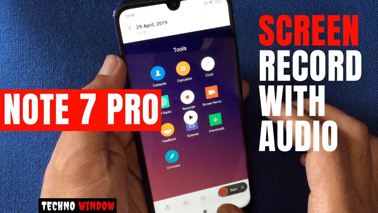 How to Screen Record With Audio in Redmi Note 7 Pro - YouTube