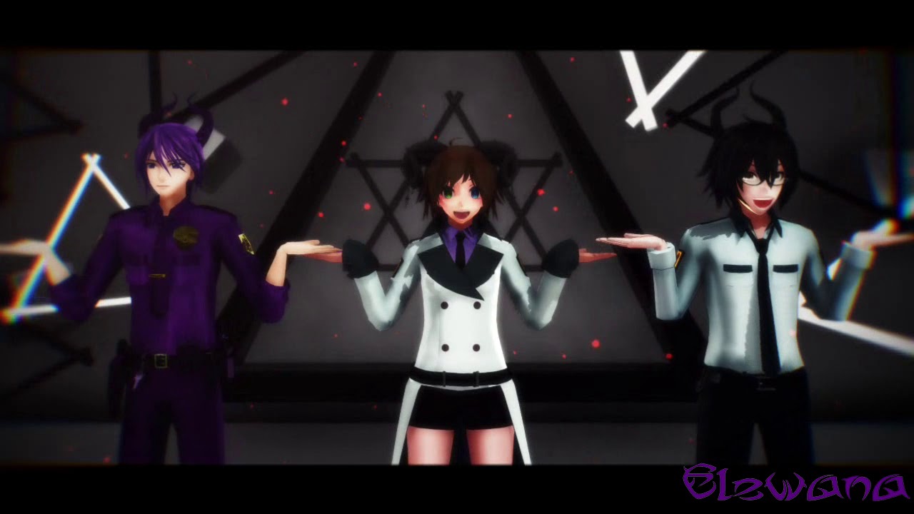 【MMD x FNaF x OC】Wonderland MEME (Purple Guy, Phone Guy, Elewana) - YouTube