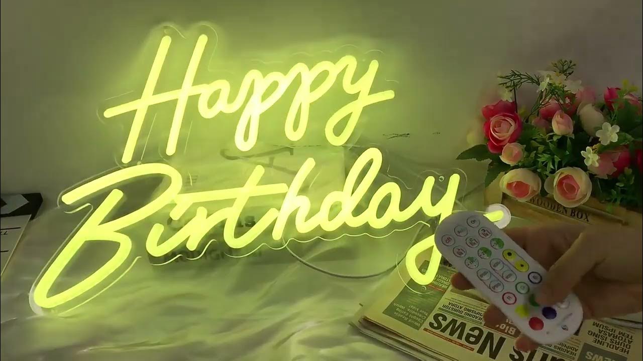 model Happy Birthday RGBIC dynamic color change - YouTube