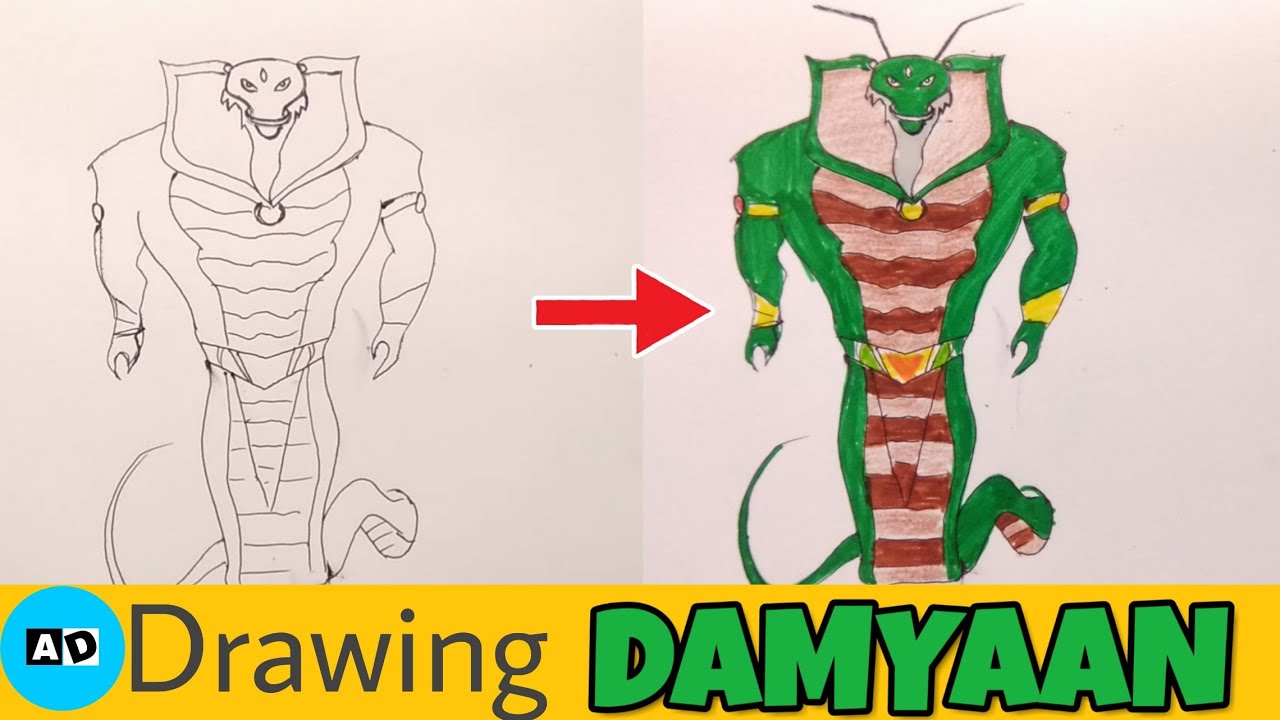 Drawing Damyaan | Chhota Bheem Vs Damyaan | Anshu's Draw - YouTube