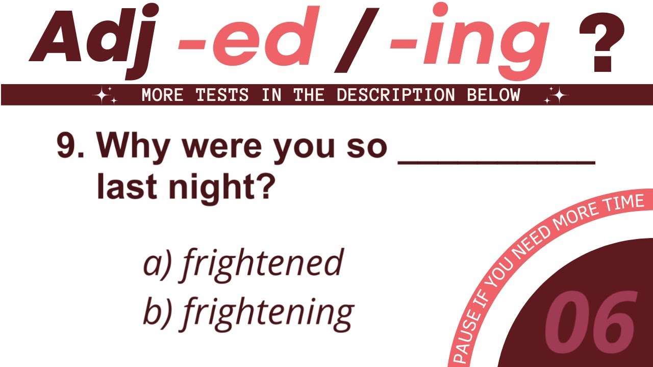 Adjectives ending in -ED and -ING test | English grammar quiz - YouTube
