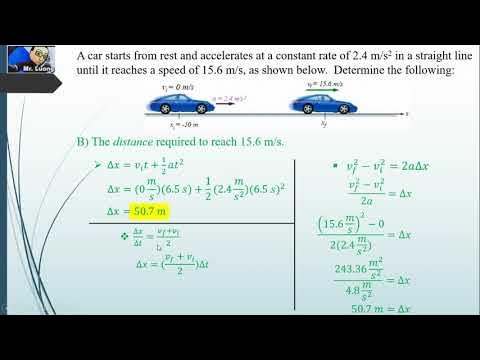 Kinematics_2.1 (Constant Non-Zero Acceleration) - YouTube