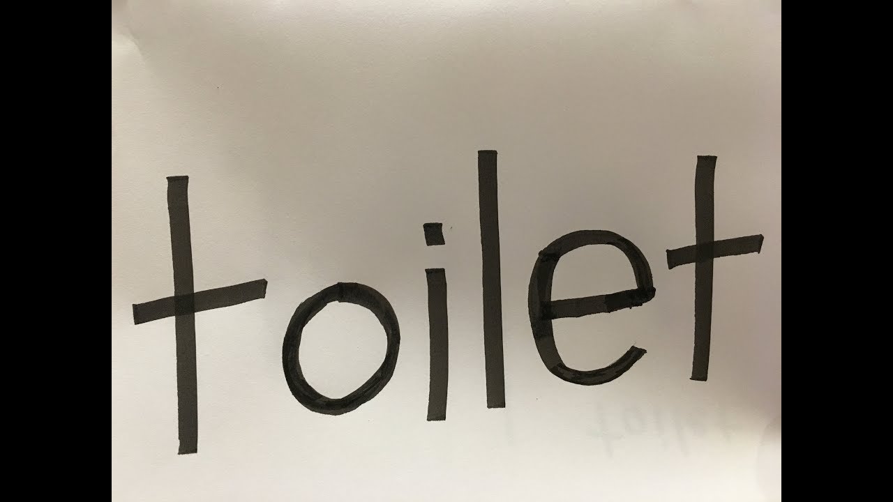 How to turn words " toilet " into a doodle on small paper - YouTube