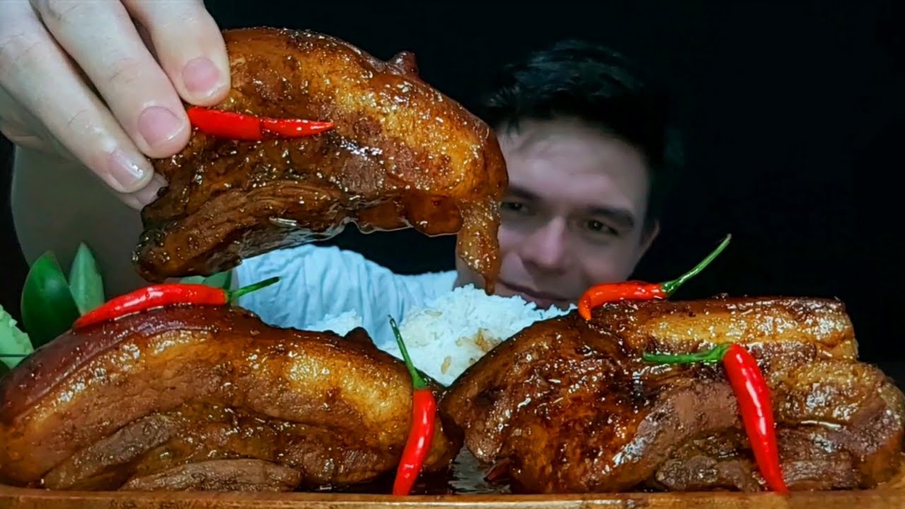 BRAISED PORK BELLY | Melt in Your Mouth | MUKBANG ASMR | REAL MUKBANG ...