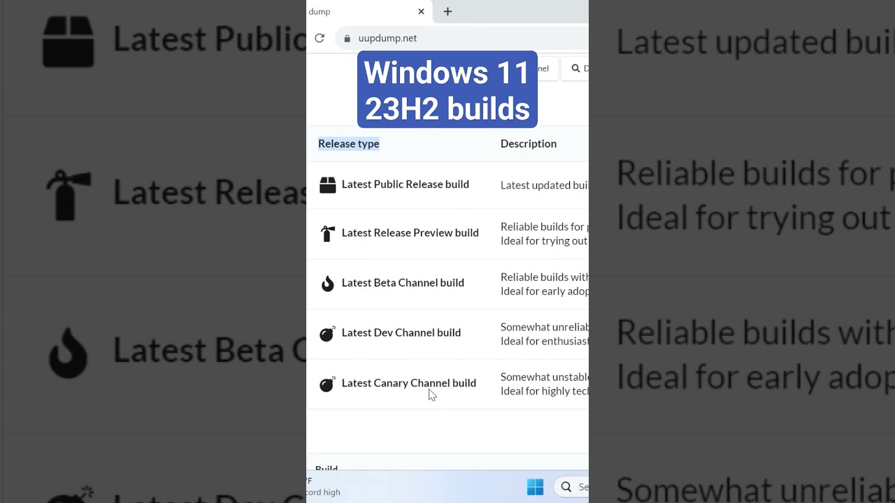 Windows 11 builds (UUP dump)