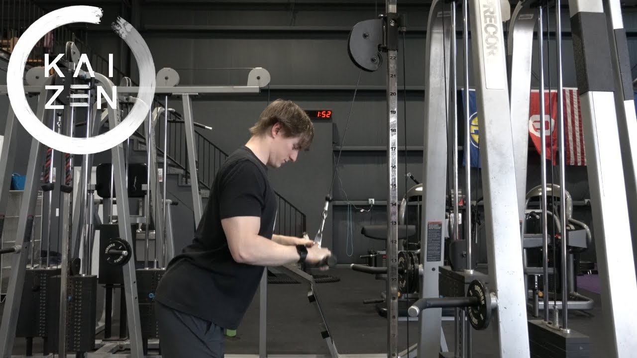 Cable EZ Bar Tricep Pushdown - YouTube