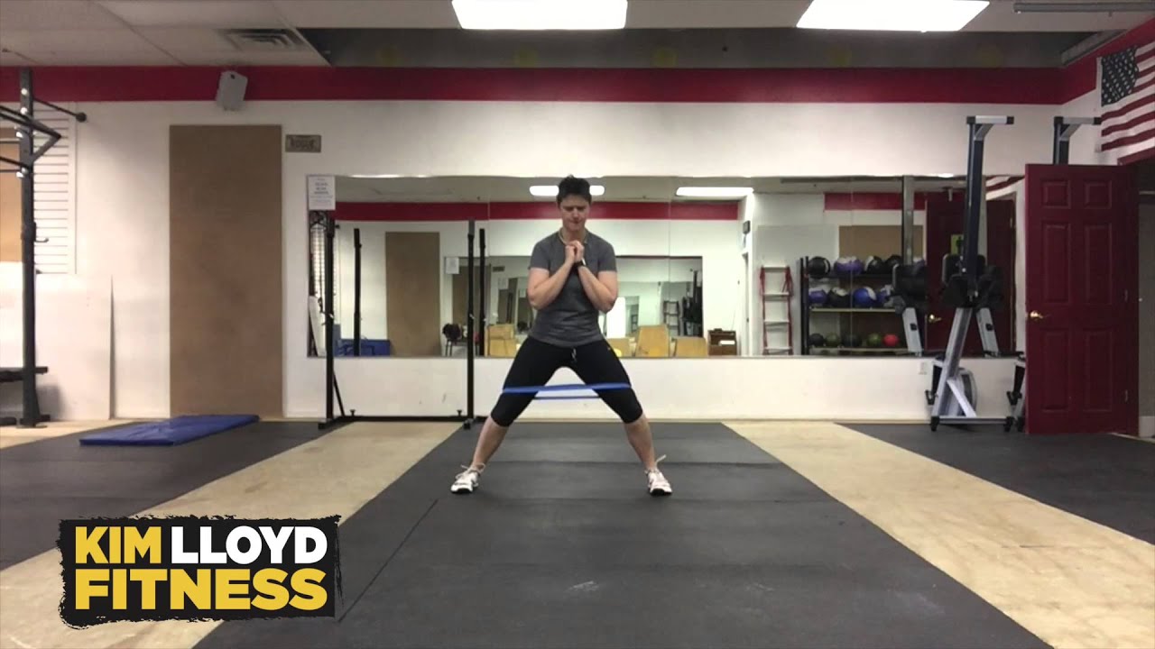 Lateral stepping with band - YouTube