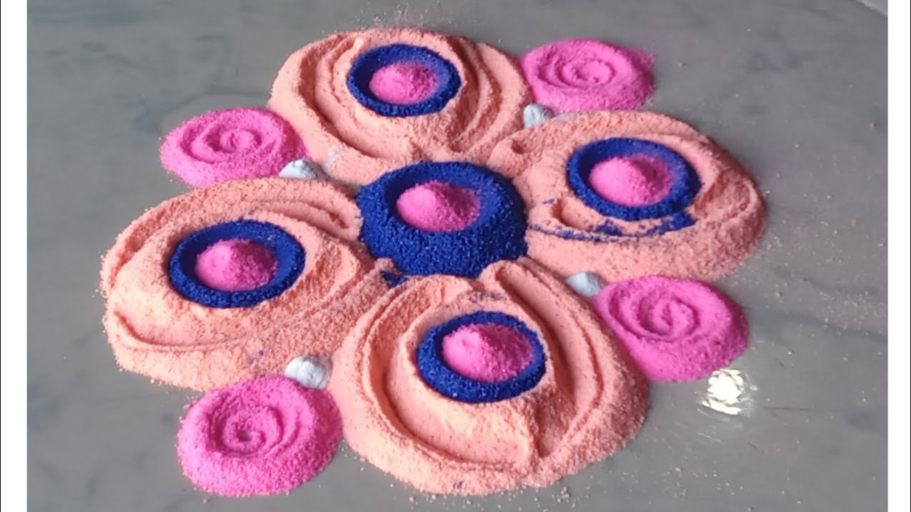 ring se banaye sunder Rangoli designs #anupallaviart - YouTube