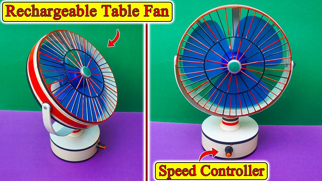 How To Make A Rechargeable Table Fan At Home | 12v Table Fan With Speed ...
