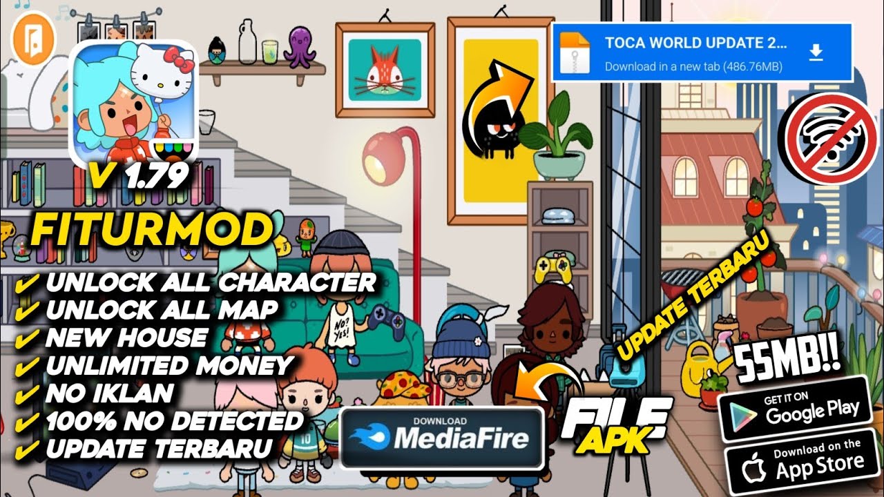 Game play Toca World Mod Apk V 1.79 Unlimited All Character Unlock All ...