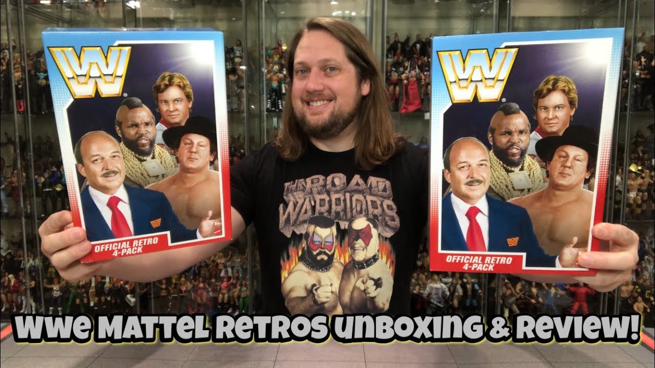 Mattel WWE OFFICIAL RETRO 4-Pack Mean Gene, Rowdy Roddy Piper, Mr. T ...