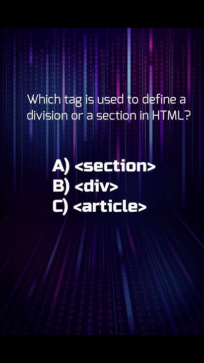 Which Tag Defines a Division in HTML? #html #webdesign # ...