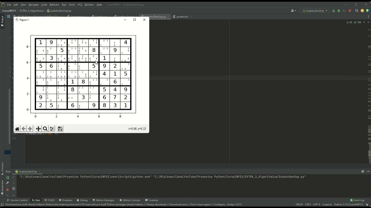 INFO1-Py - 10.13 Generador de sudokus nivel fácil - YouTube