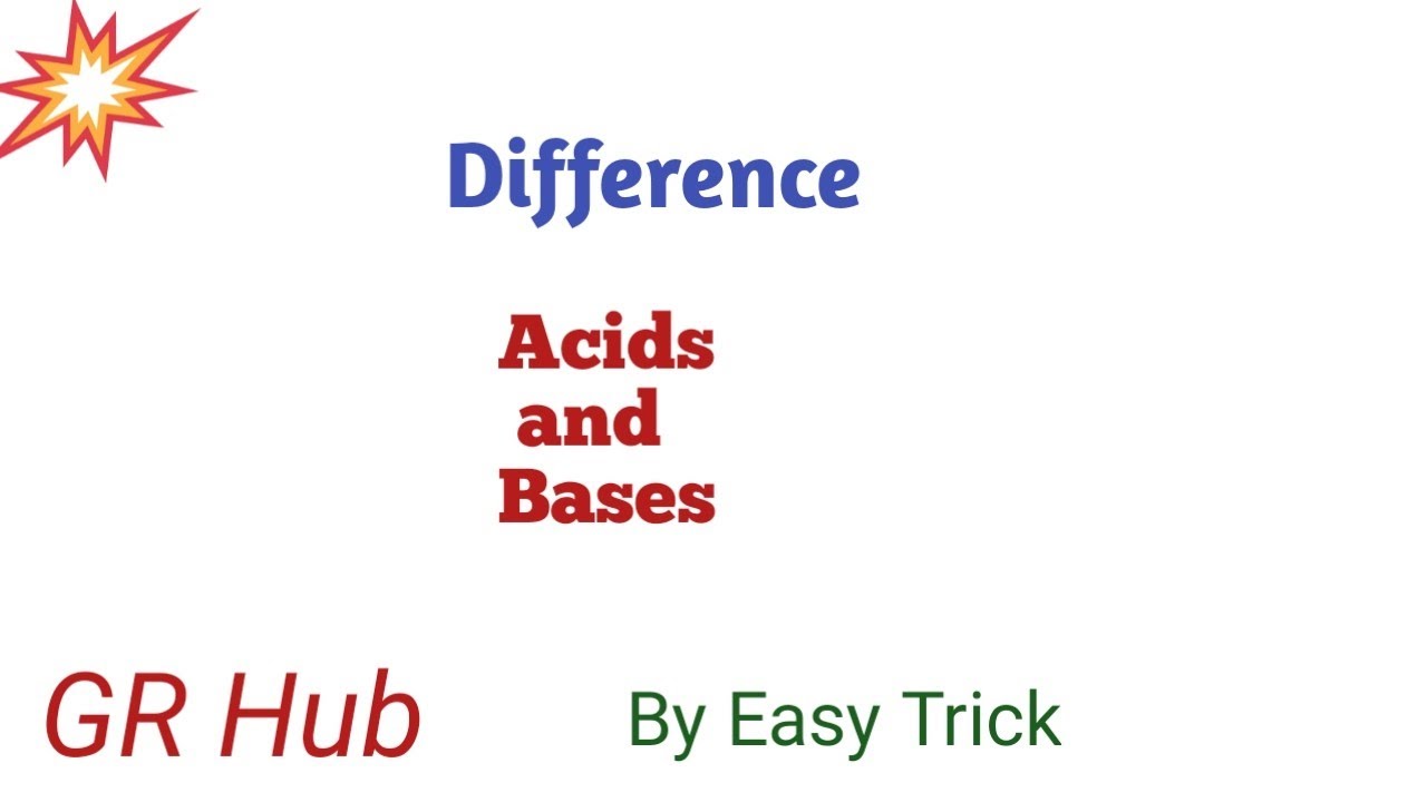 Difference Between Acids and Bases. Chemical Properties - YouTube