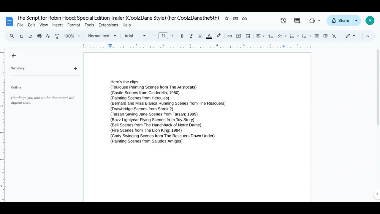 The Script for Robin Hood: Special Edition Trailer (CoolZDane Style ...