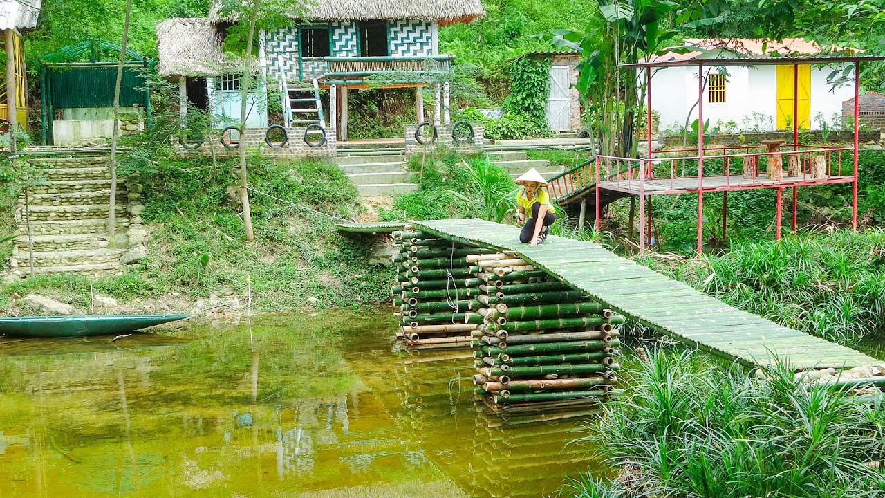 Build The Bridge Deck With Bamboo Sticks - Rebuild The Bamboo Bridge ...