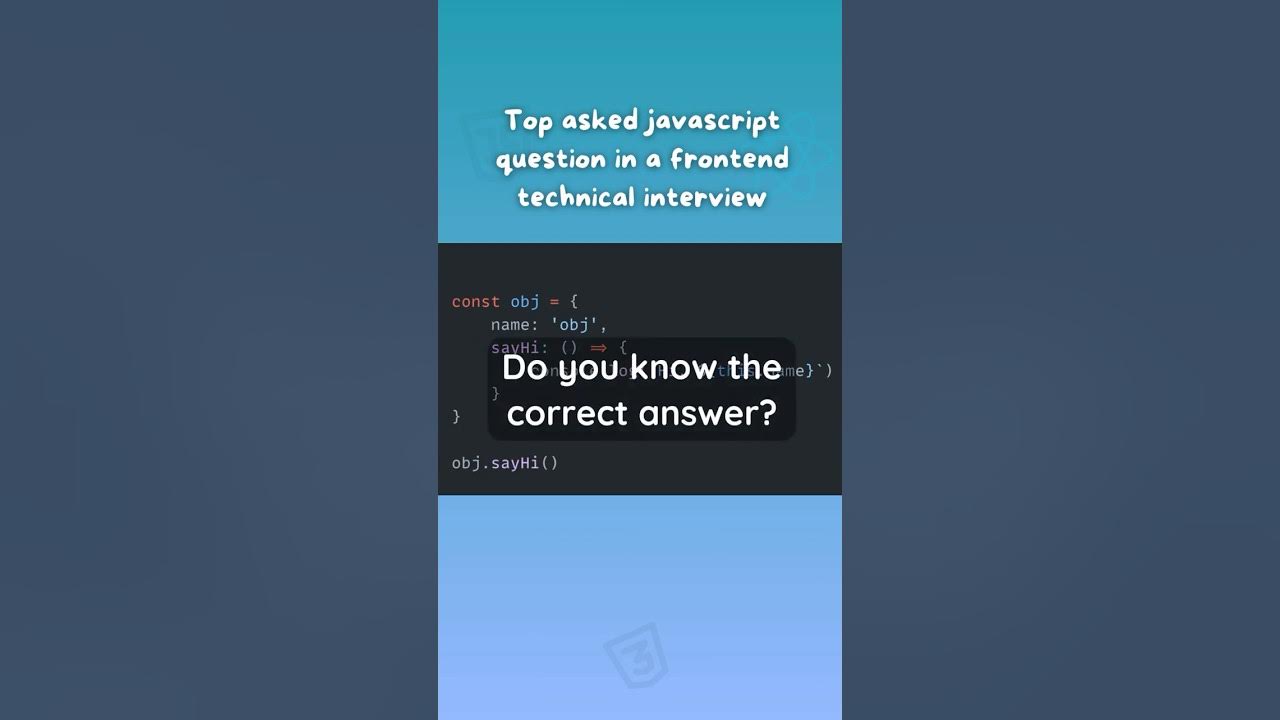 Javascript most asked questions technical interview #javascript #developer #coding #programming# ...