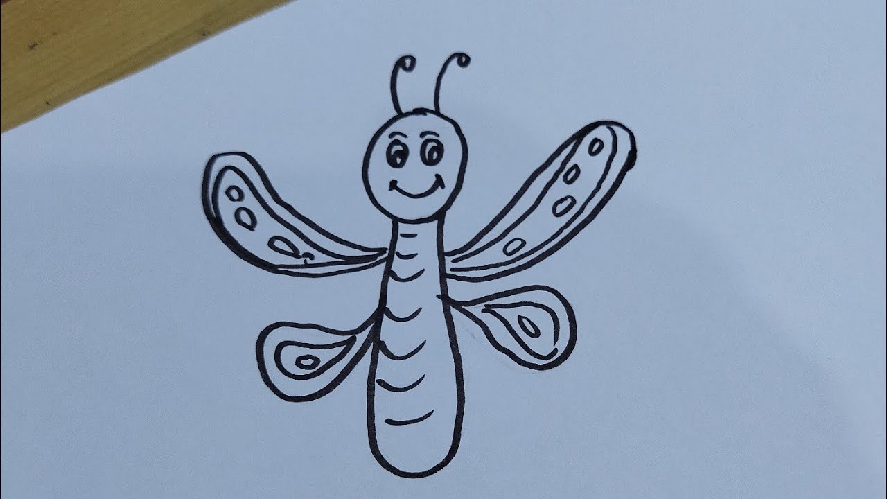butterfly drawing | how to draw a butterfly easily | simply draw ...