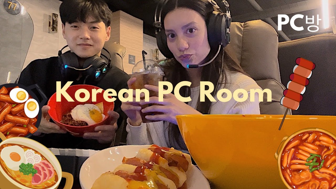 Boyfriend took me to eat ramen at a Korean PC Room! #PC방 - YouTube